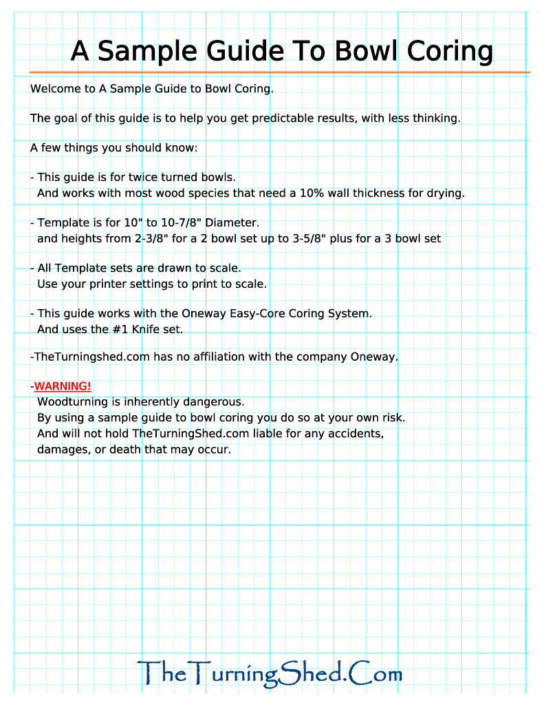 FREE SAMPLE CORING GUIDE PDF TEMPLATE – theturningshed